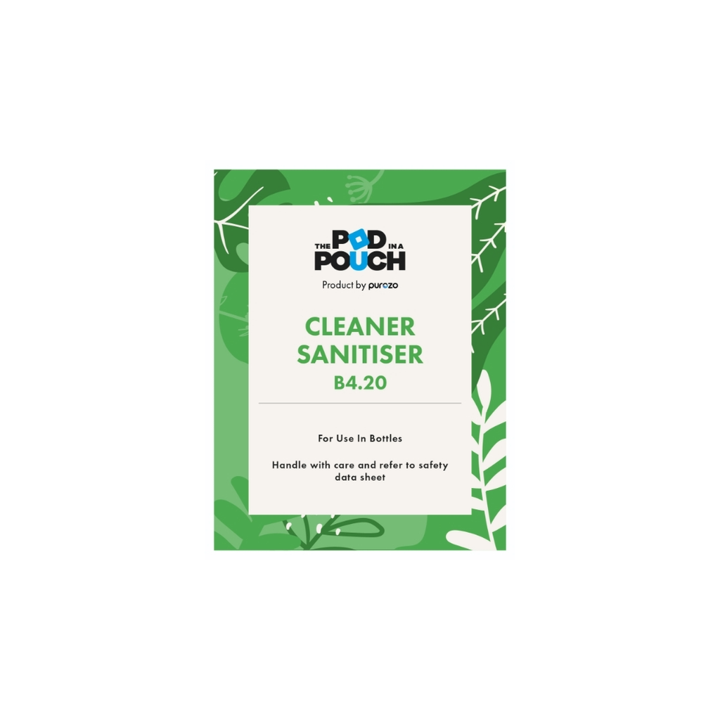 Pod in a Pouch Cleaner Sanitiser Label (for tubs) | Purozo
