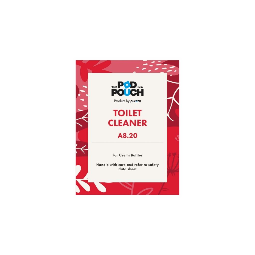 Pod in a Pouch Toilet Cleaner Label (for tubs) | Purozo