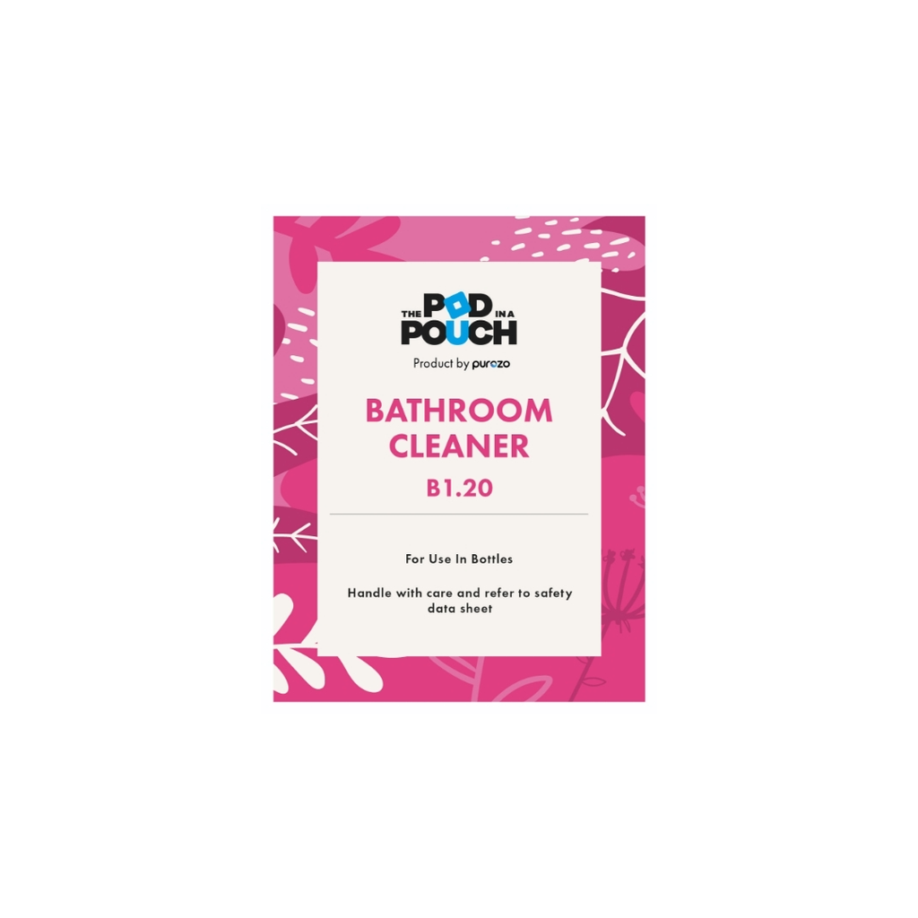 Pod in a Pouch Bathroom Cleaner Label (for tubs) | Purozo
